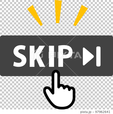 Finger cursor pressing the skip button - Stock Illustration [97962641 ...