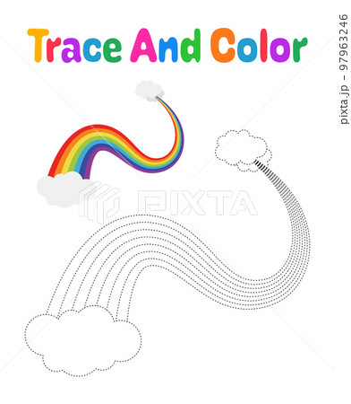 Rainbow Tracing And Coloring 4 Preschool Worksheets Rainbow To Be ...
