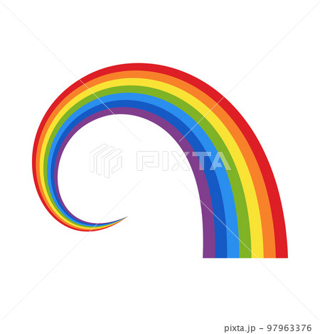 Rainbow in flat style isolatedのイラスト素材 [97963376] - PIXTA