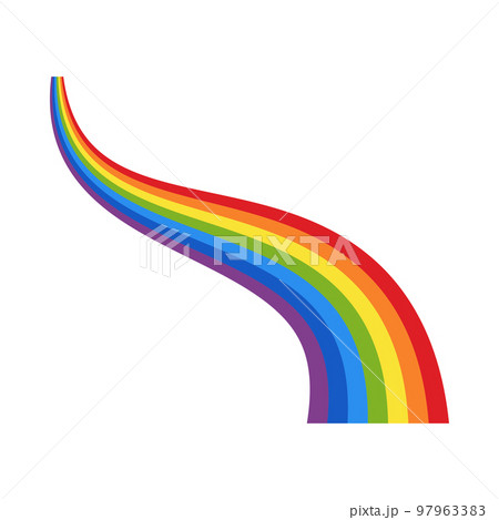 Rainbow in flat style isolatedのイラスト素材 [97963383] - PIXTA