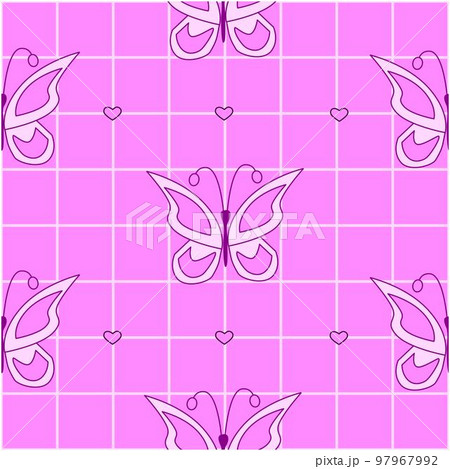 Y2k glamour pink seamless pattern. Backgrounds...のイラスト素材 [97967992] - PIXTA