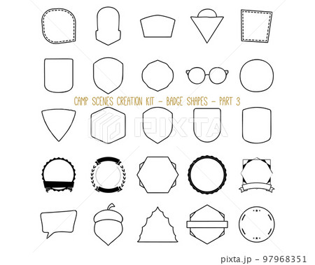 Set of outline badge shapes. Part 3のイラスト素材 [97968351] - PIXTA
