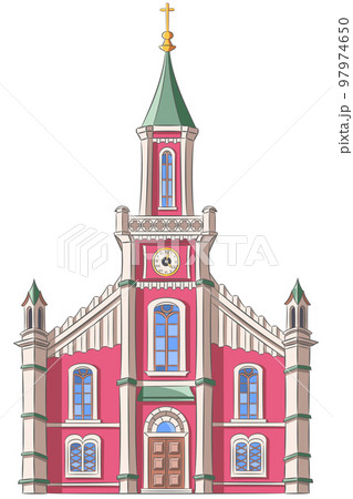 Church Drawing In Color