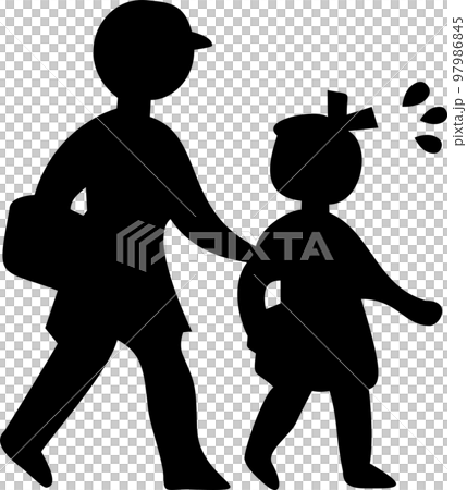 Pedestrian crossing pick-up call person child... - Stock Illustration ...