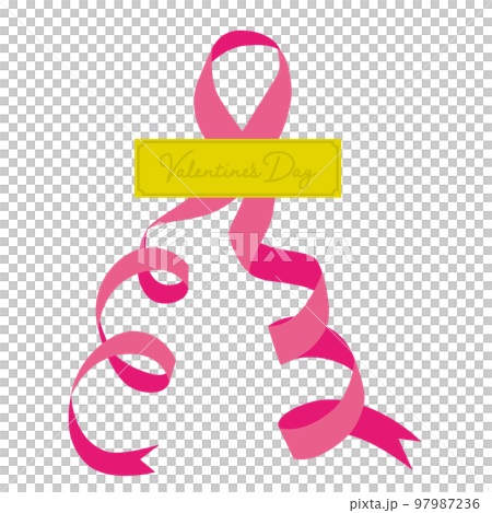 pink round ribbon sticker - Stock Illustration [97987236] - PIXTA
