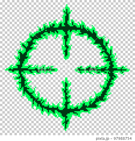 Pixel art _ black flame scope (green) - Stock Illustration [97988754 ...