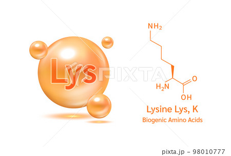 Lysine amino acid capsules vitamins complex...のイラスト素材 [98010777] - PIXTA