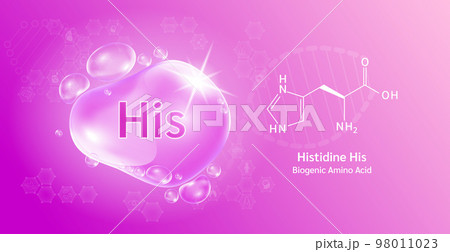 Water drop Important amino acid Histidine and...のイラスト素材 [98011023] - PIXTA
