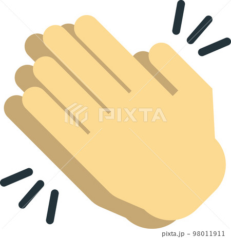clap hands illustration in minimal styleのイラスト素材 [98011911] - PIXTA