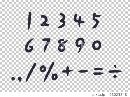 Simple number set handwritten ratio numerical... - Stock Illustration ...