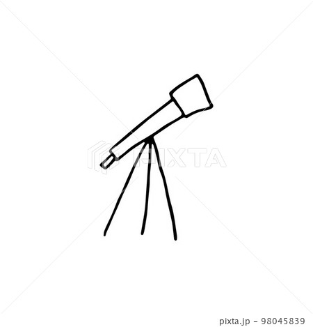 Doodle telescope image. Outline scope Vector...のイラスト素材 [98045839] - PIXTA