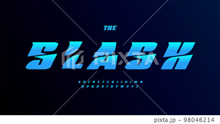 Slashed modern font, dynamic typeset. Bold...のイラスト素材 [98046214] - PIXTA