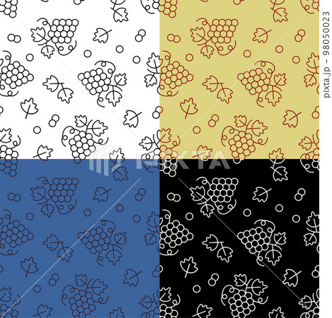Set of seamless patterns with juicy bunch of...のイラスト素材 [98050023] - PIXTA