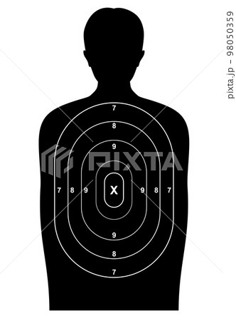 Human shot target, gun bullet silhouette man,...のイラスト素材 [98050359] - PIXTA