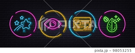 Web report, Falling star and Eye minimal line...のイラスト素材 [98053255] - PIXTA