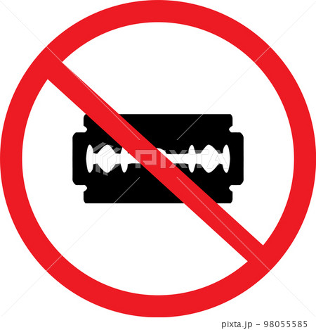 Razor blade icon on white background. forbidden...のイラスト素材 [98055585 ...