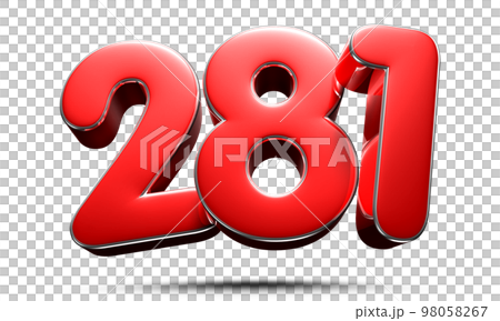 Number 281 red 3D.のイラスト素材 [98058267] - PIXTA