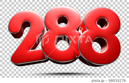 Number 288 red 3D.のイラスト素材 [98058276] - PIXTA