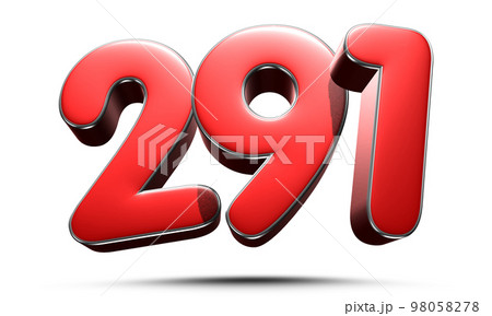 Number 291 red 3D.のイラスト素材 [98058278] - PIXTA