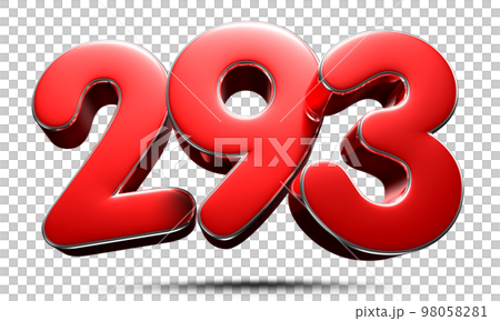 Number 293 red 3D.のイラスト素材 [98058281] - PIXTA