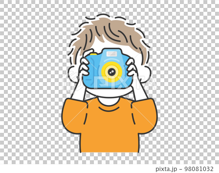 Illustration of a boy taking pictures with a... - Stock Illustration ...