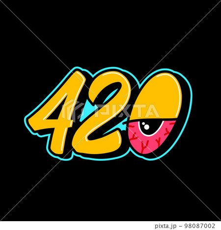 420 Sign With Red Stoned Eye Cannabis T-shirt...のイラスト素材 [98087002] - PIXTA
