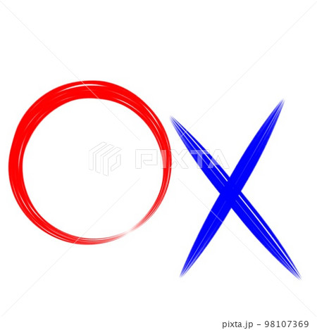 マルバツ シンプルのイラスト素材 [98107369] - PIXTA