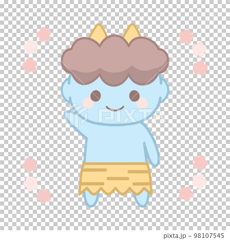 Full body illustration of plum blossom and cute... - Stock Illustration ...