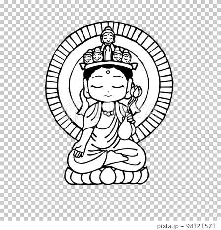 Ten faces Kannon Bodhisattva - Stock Illustration [98121571] - PIXTA