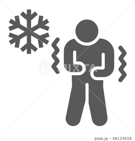 Chill human glyph icon, flu and covid-19,...のイラスト素材 [98124658] - PIXTA