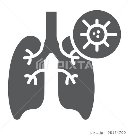 Pneumonia glyph icon, flu and coronavirus,...のイラスト素材 [98124700] - PIXTA