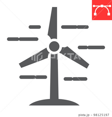 Wind Turbine glyph icon, energy and ecology,...のイラスト素材 [98125197] - PIXTA