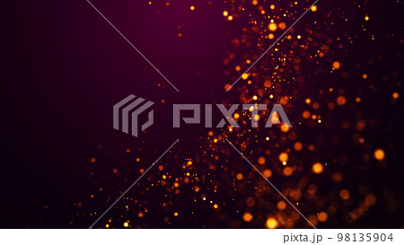 Golden red glow particles flicker and float in...のイラスト素材 [98135904] - PIXTA