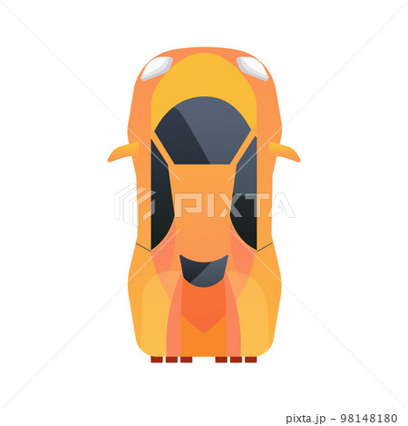 Race car top view in cartoon style transport...のイラスト素材 [98148180] - PIXTA