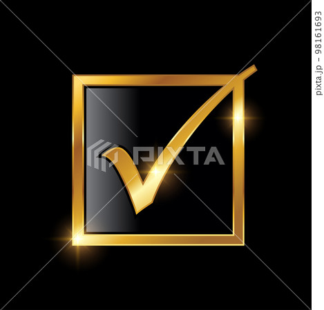 Golden Check Mark Vector Signのイラスト素材 [98161693] - PIXTA