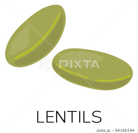 Lentils icon. Raw green food. Cooking legumeのイラスト素材 [98166594] - PIXTA