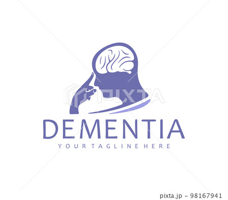 Dementia, human head with brain, mental health,...のイラスト素材 [98167941 ...