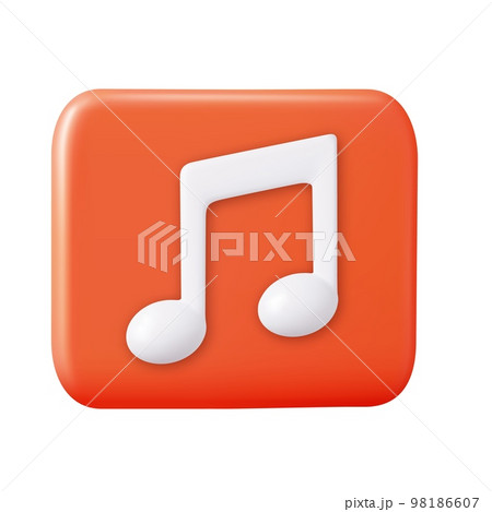 3d Note symbol icon.のイラスト素材 [98186607] - PIXTA