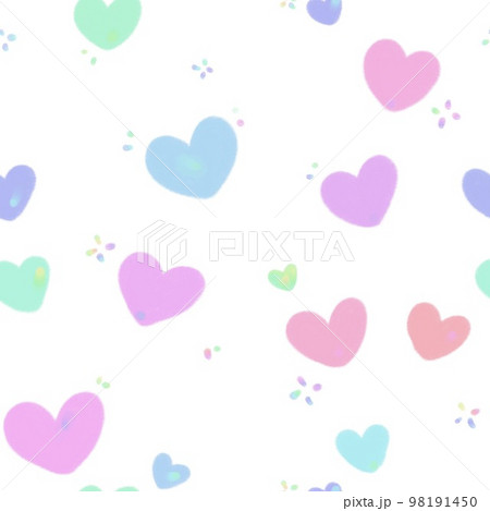 Rainbow line Heart, background and pattern,...のイラスト素材 [98191450] - PIXTA