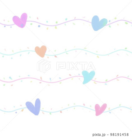 Rainbow line Heart, background and pattern,...のイラスト素材 [98191458] - PIXTA