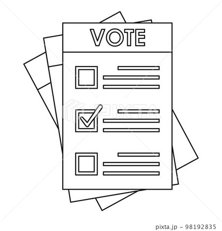 Election paper icon. Outline election paper...のイラスト素材 [98192835] - PIXTA