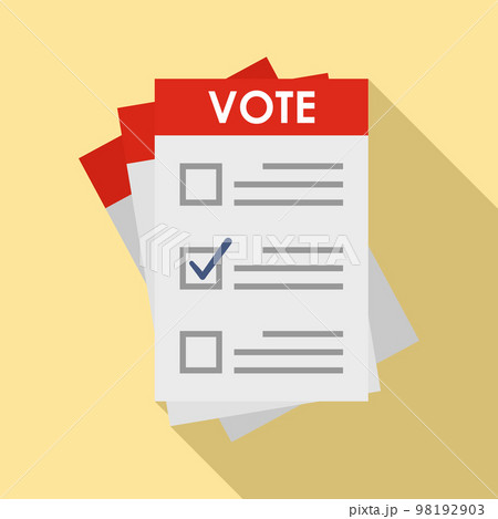 Election paper icon. Flat illustration of...のイラスト素材 [98192903] - PIXTA
