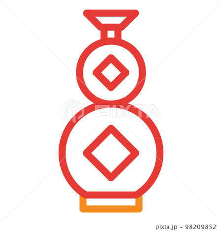 Chinese icon set multicolor red black...のイラスト素材 [98209852] - PIXTA