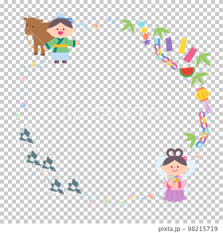 Illustration frame Tanabata Festival Orihime... - Stock Illustration ...