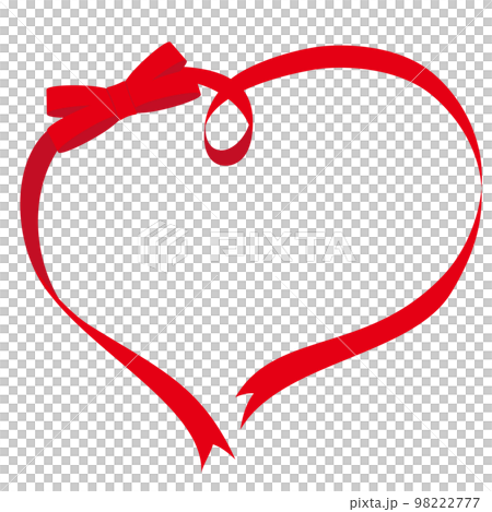 red ribbon heart frame - Stock Illustration [98222777] - PIXTA