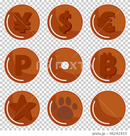 Various copper coin set white border - Stock Illustration [98242933 ...