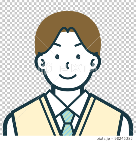 Bust shot of a high school boy with a sharp face 3 - Stock Illustration ...