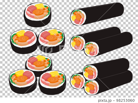 巻き寿司のイラストのセットのイラスト素材 [98253060] - PIXTA