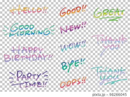 Handwritten English message set_colorful_vector - Stock Illustration ...