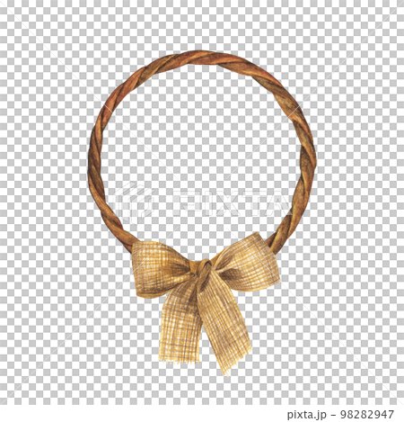 Watercolor painting of Brown Rope frame - Stock Illustration [98282947 ...